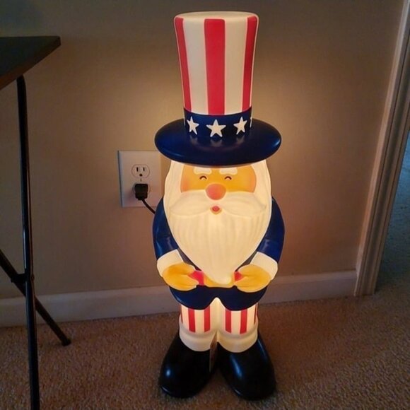HTF NEW 2024 Cracker Barrel Patriotic USA Red White & Blue Uncle Sam ...
